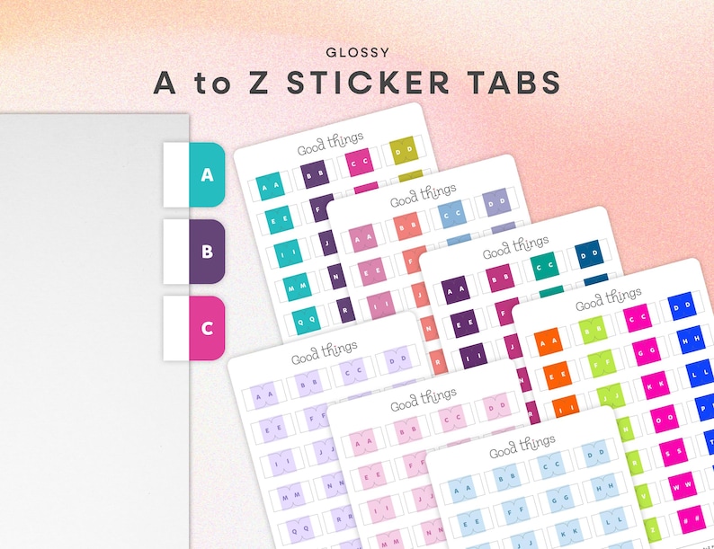 A to Z Tab Stickers | Stacking Alphabet Page Dividers for Planners ...