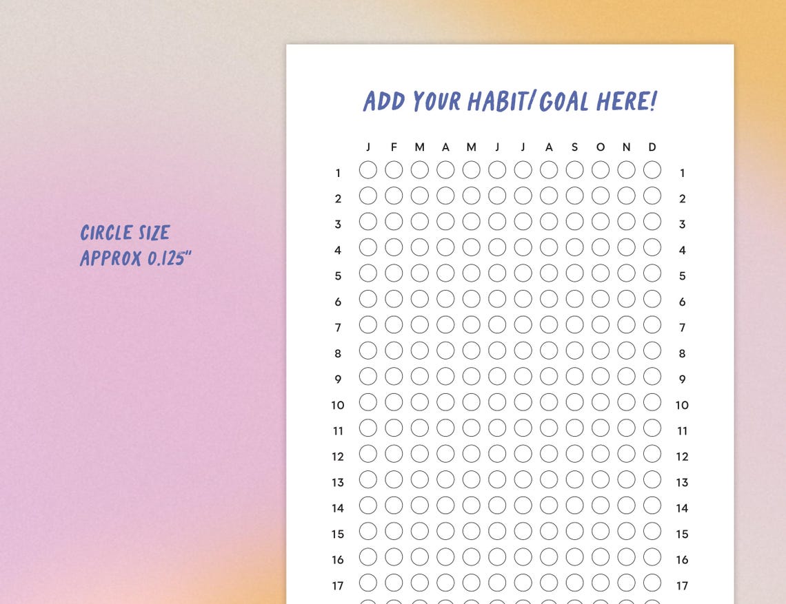 Year Tracker Sticker | Vertical Year Tracker | Slim Year at a Glance ...