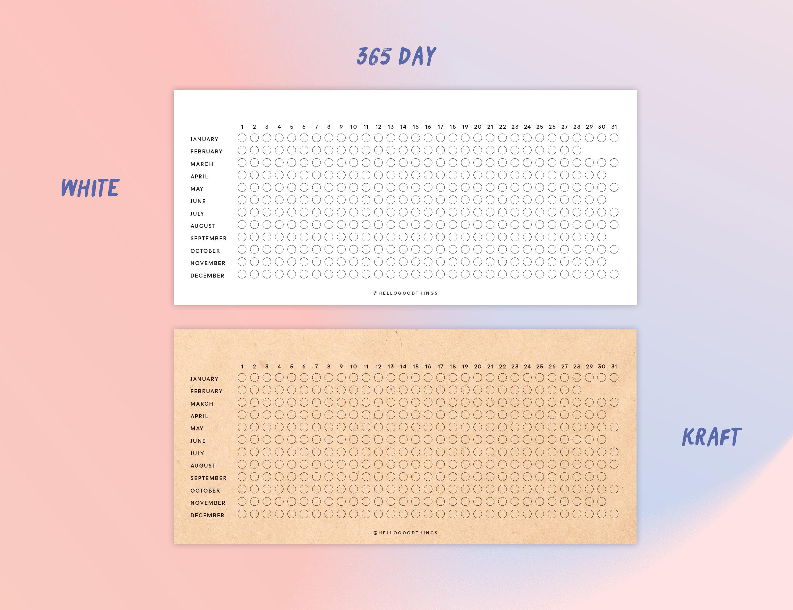 Year Tracker Sticker | Horizontal Year Tracker | Slim Year at a Glance ...