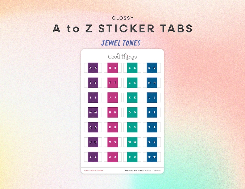 A to Z Tab Stickers | Stacking Alphabet Page Dividers for Planners ...