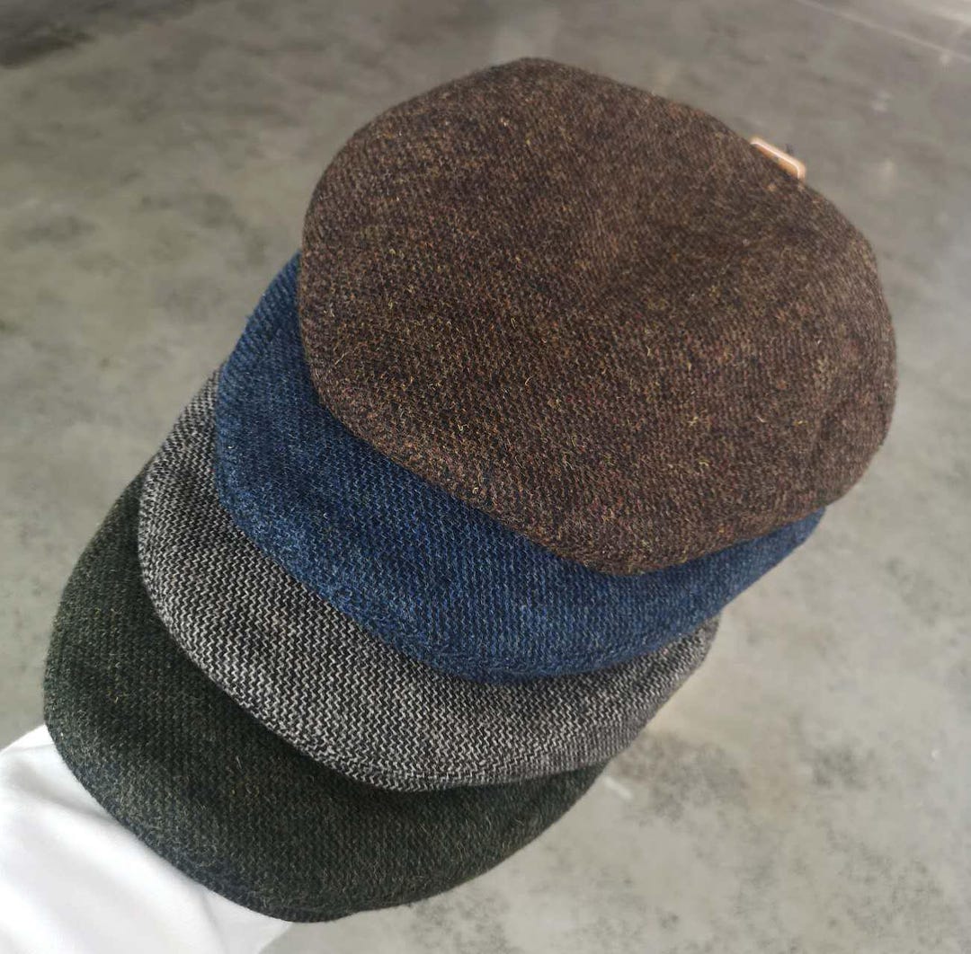 Ivy (flat) Cap Made From Italian Wool Blend / Elastic Band to Adjust to ...