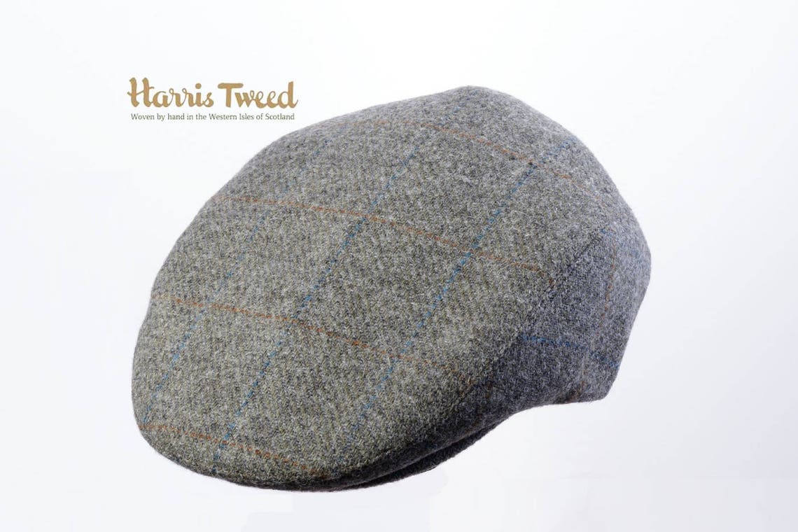 Harris Tweed WOOL CAP Plain Flat Cap for Men Traditional Hat Gift for ...