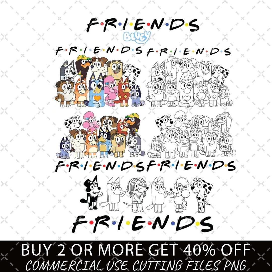 Bluey Friends SVG PNG, Bluey Family Png, Decal Files, Vinyl Stickers ...
