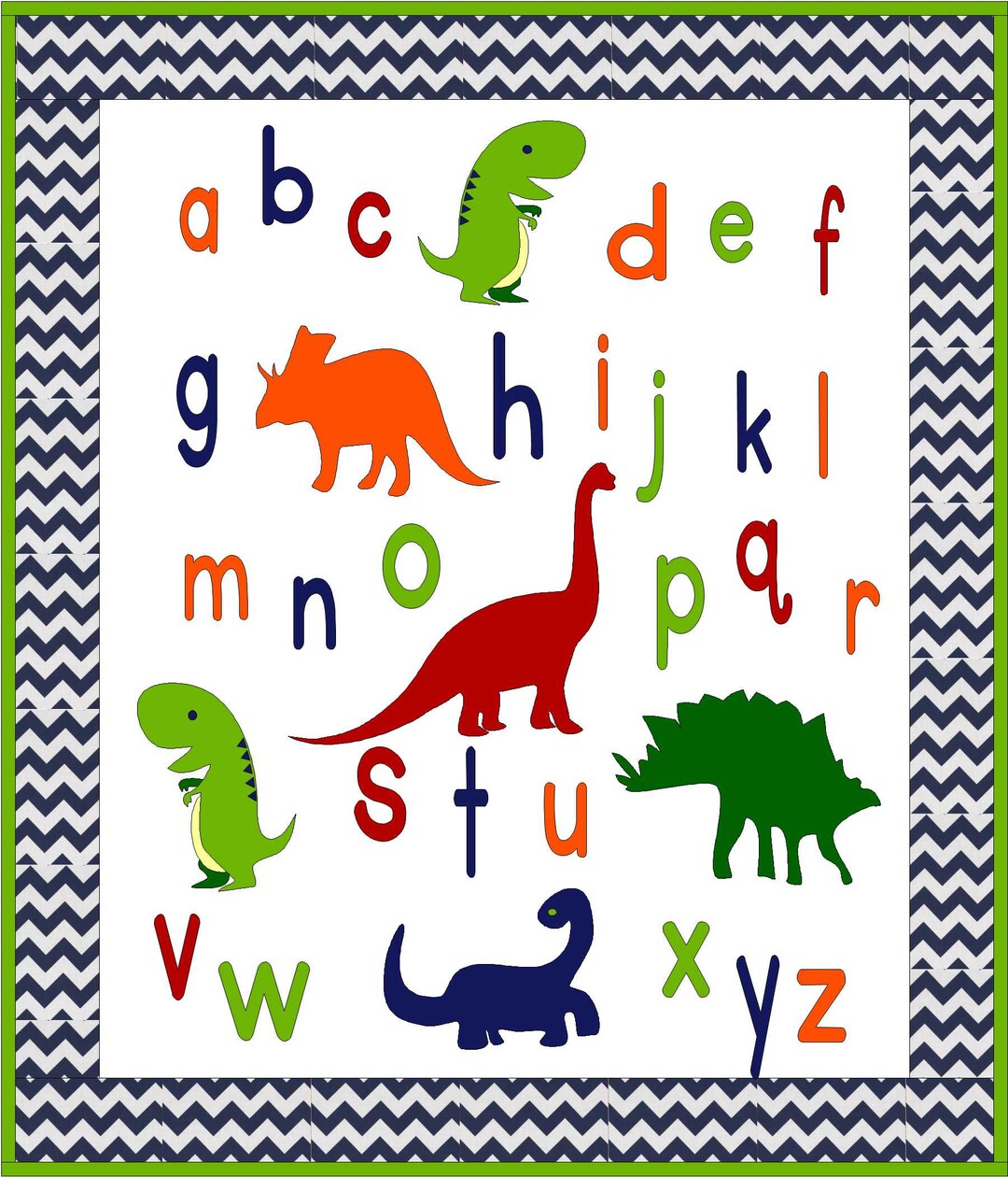ABC Dinosaur Baby or Toddler Quilt Pattern - Etsy