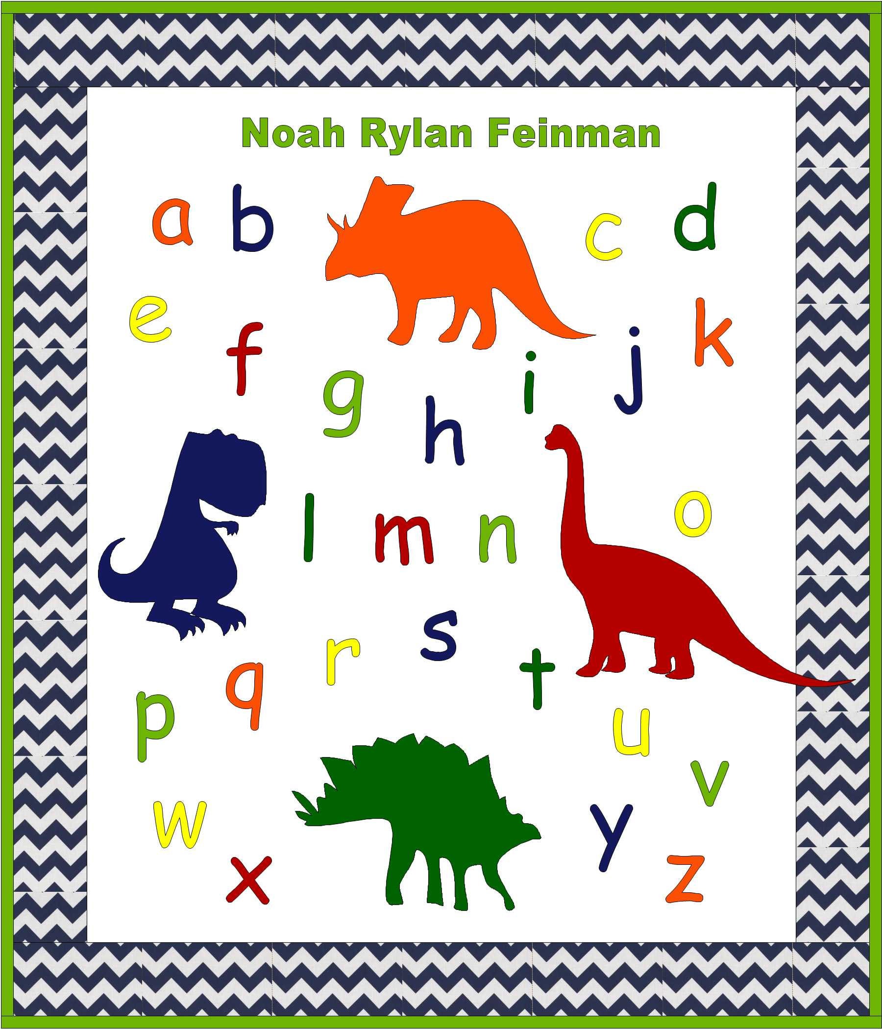 ABC Dinosaur Baby or Toddler Quilt Pattern - Etsy