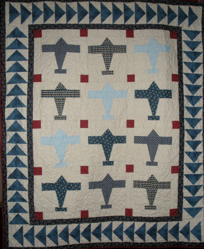 Airplane Quilt FREE SHIPPING to Continental US - Etsy