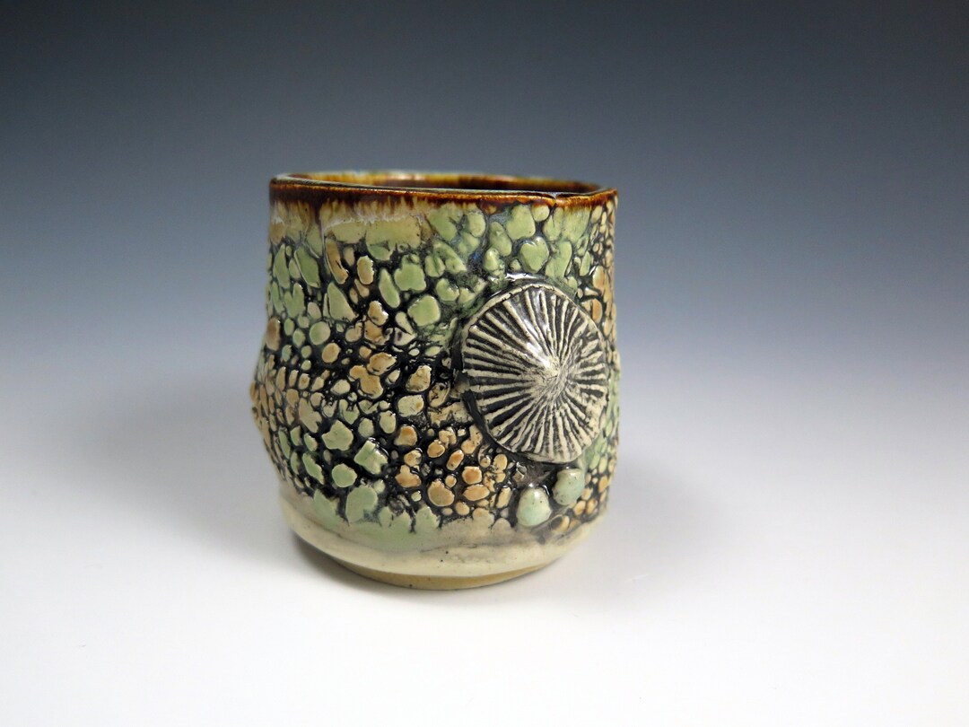 Earthy Organic Ceramic Teabowl, 4oz, Handbuilt Textured Ceramic Cup ...