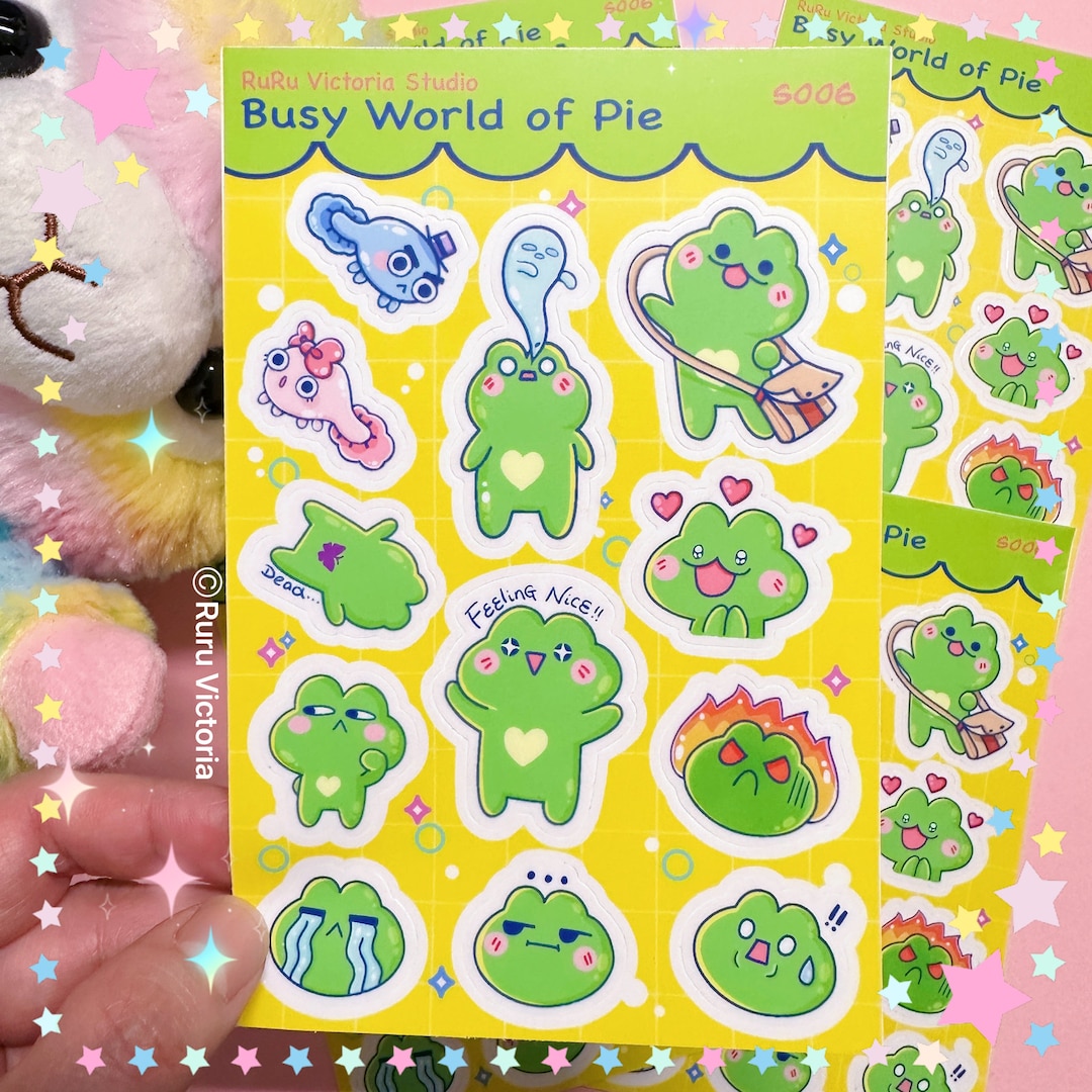 Cute Frog Sticker Sheet | Vinyl Sticker | Kawaii Stickers | Cute ...