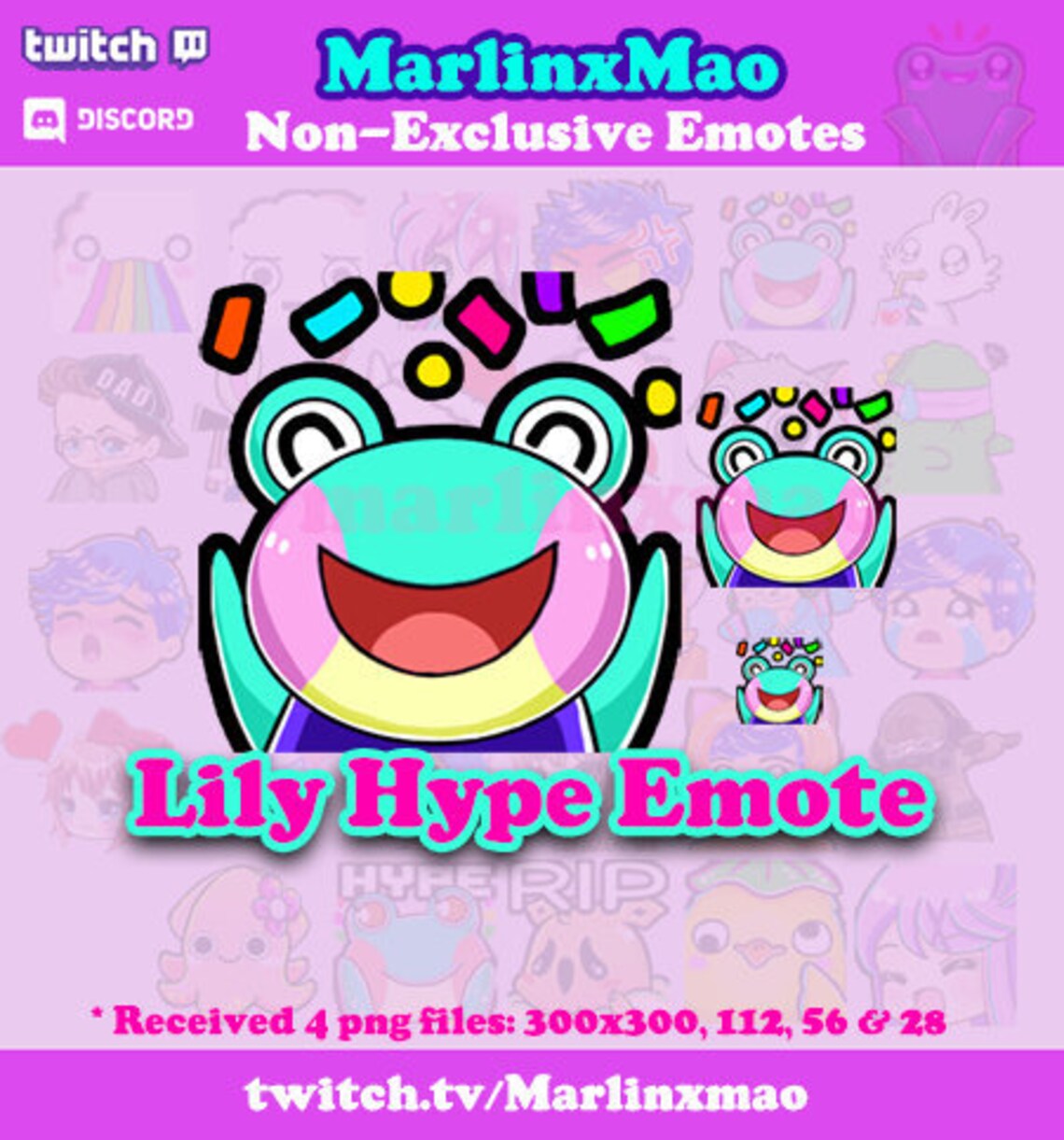 Emote Twitch Emotes Lily Hype Frog Emote Twitch - Etsy