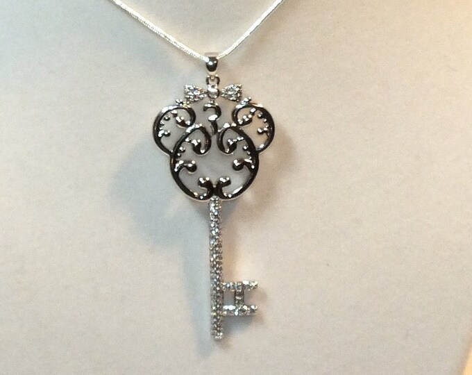 Minnie Mouse Necklace Hidden Mickey Key Design Silver - Etsy