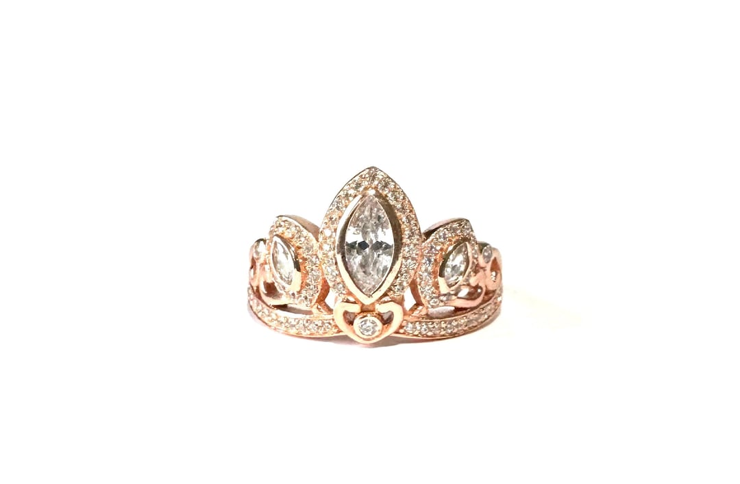 Rapunzel Crown Ring, Tangled Princess Tiara, Rose Gold Engagement ...