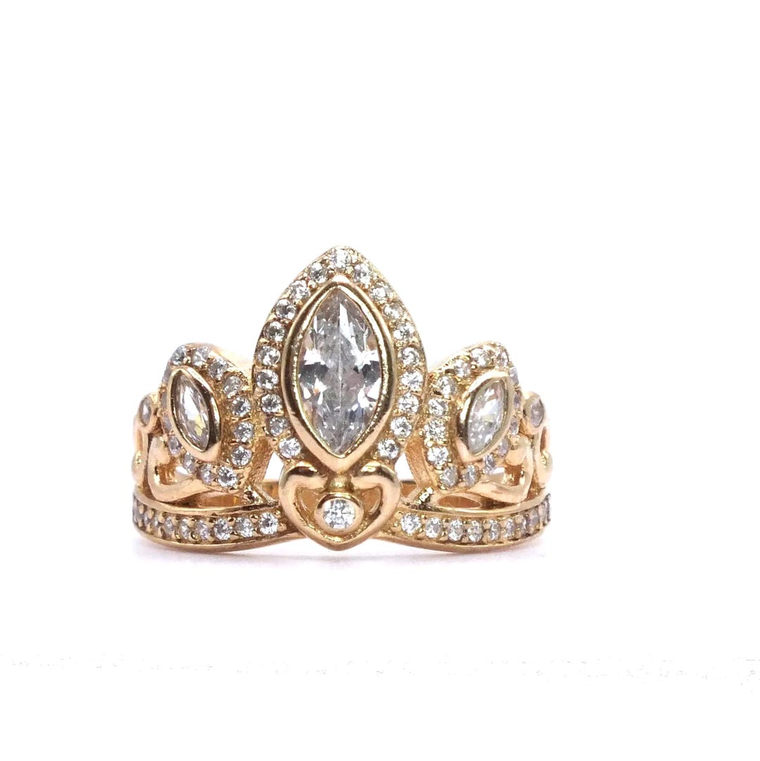 Rapunzel Crown Tangled Promise Ring - Rose Gold Sterling Silver ...