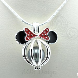 Sterling Minnie Mouse Epcot Pearl Cage Charm Christmas Gift for Mom ...