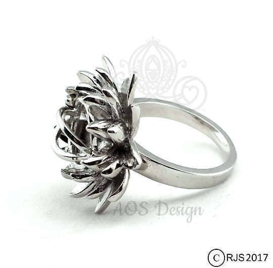 Pick A Pearl Cage Silver Ring Unique Bead Cage Holds Beads | Etsy