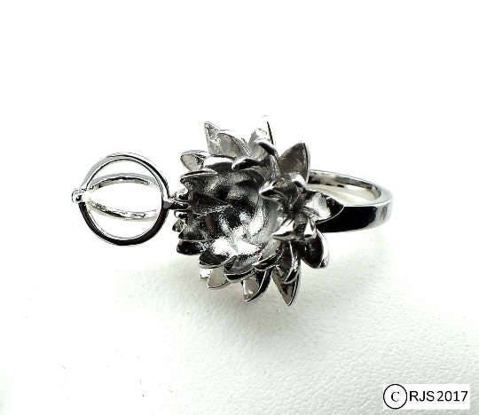 Pick A Pearl Cage Silver Ring Unique Bead Cage Holds Beads | Etsy