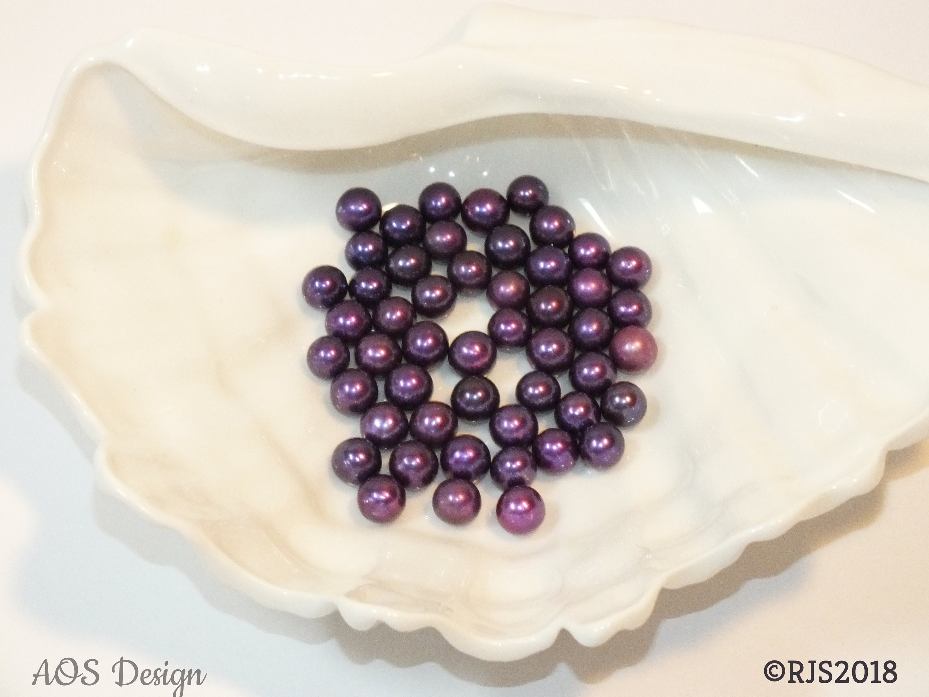 Purple Pearl Freshwater Cultured Loose Pearl Round Dark Purple | Etsy