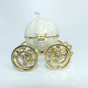 Pumpkin Cinderella Carriage Ring Box Trinket Jewelry Box Silver or Gold ...