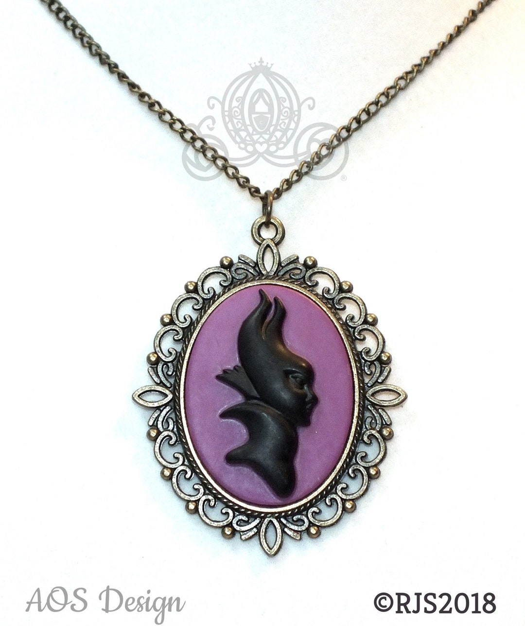 Maleficent Cameo Necklace Halloween Cosplay Costume Accessory - Etsy