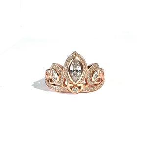 Rapunzel Crown Ring, Tangled Princess Tiara, Rose Gold Engagement ...