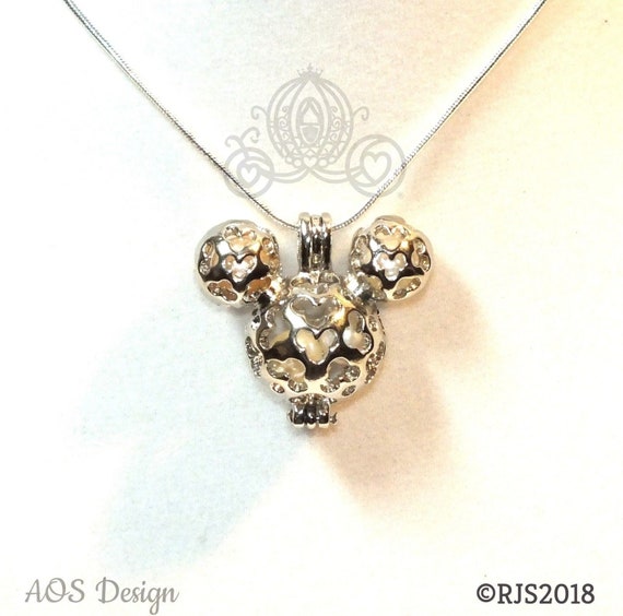Mickey Head Hidden Mickey Necklace Scrollwork Pendant Silver - Etsy