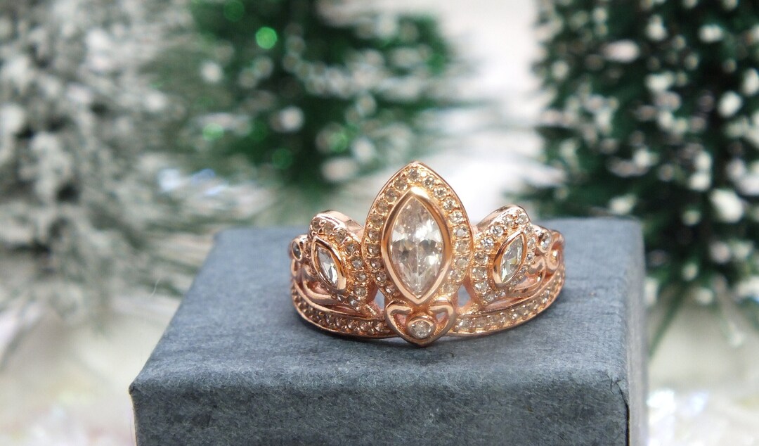 Rapunzel Tangled Rose Gold Promise Ring Engagement Princess Ring - Etsy