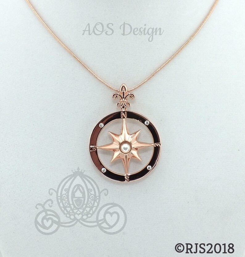 Pick A Pearl Compass Rose Cage Rose Gold Plated Locket Charm - Etsy