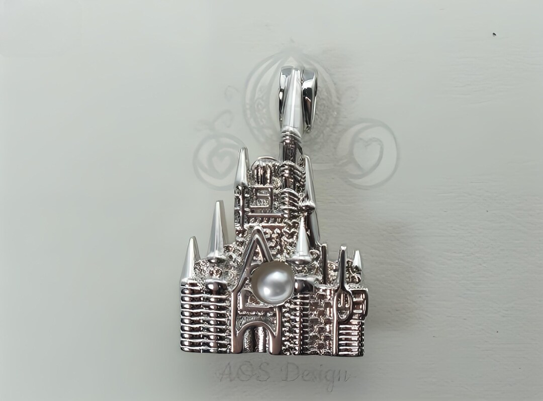 Cinderella Castle Pearl Cage Necklace 925 Sterling Silver Cage Silver ...