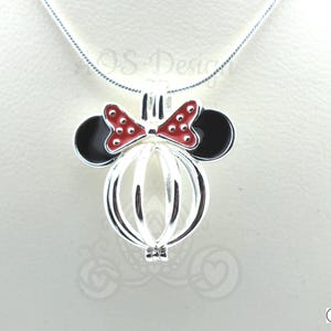 Sterling Minnie Mouse Epcot Pearl Cage Charm Christmas Gift for Mom ...