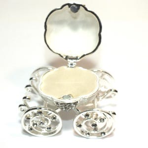 Pumpkin Cinderella Carriage Ring Box Trinket Jewelry Box Moving Wheels ...