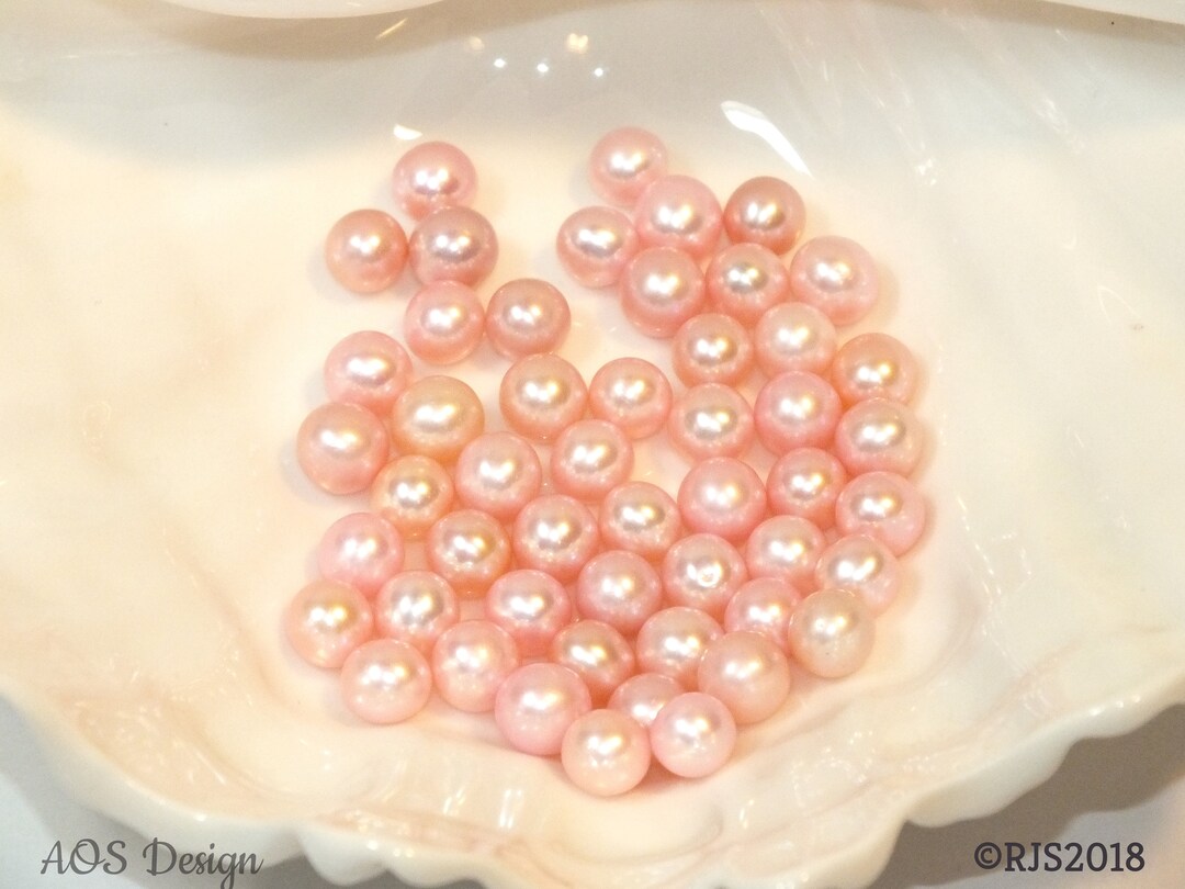 Freshwater Cultured Loose Pearl Round Pastel Pink for Pearl Cages ...
