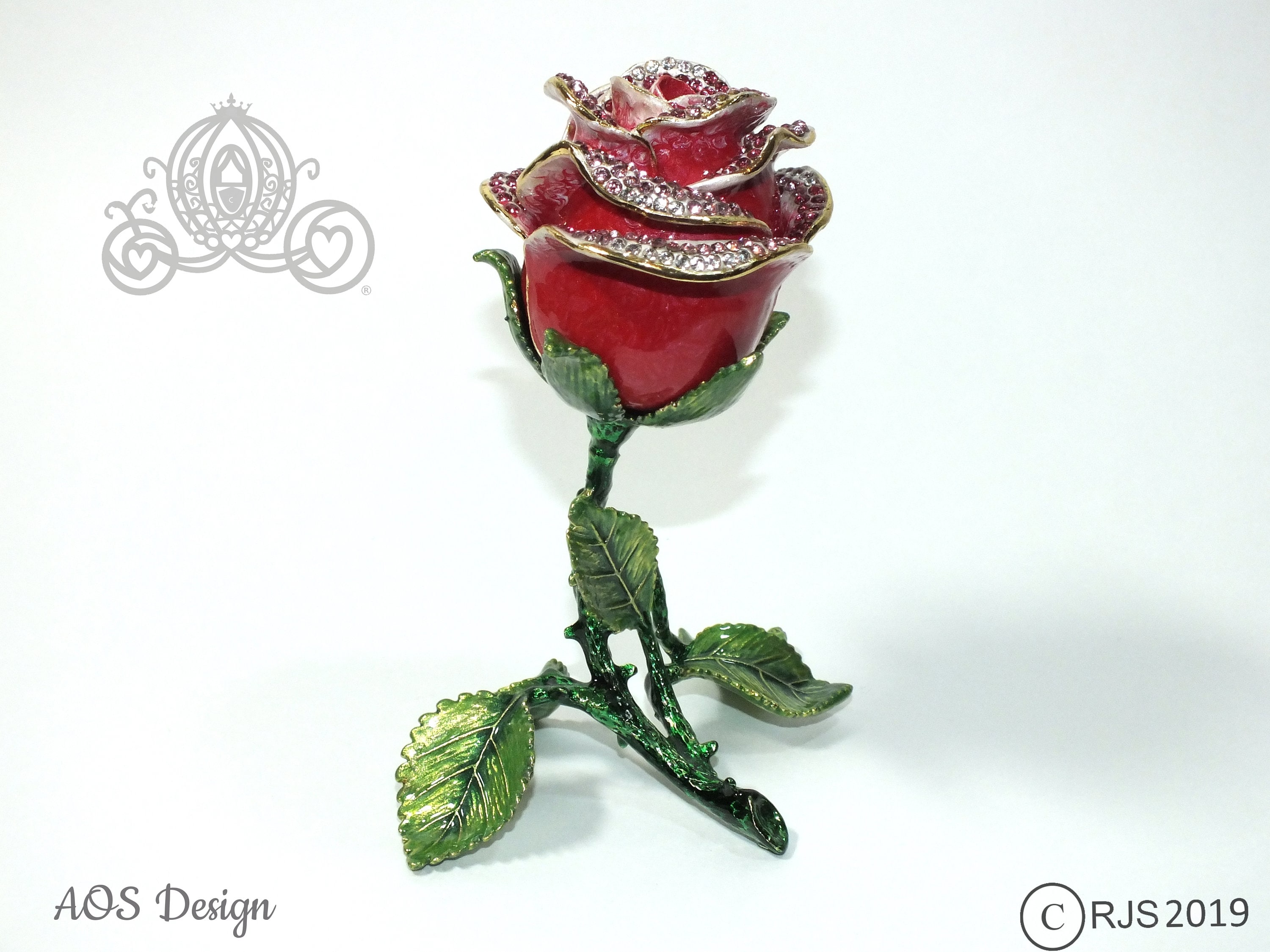 Beauty and the Beast Enchanted Rose Ring Box Valentines | Etsy