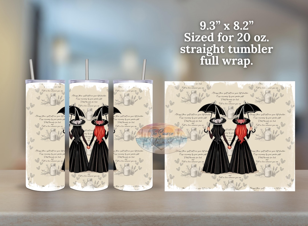 Witch Sisters Tumbler Design, Halloween Practical Magic Inspired (PNG ...