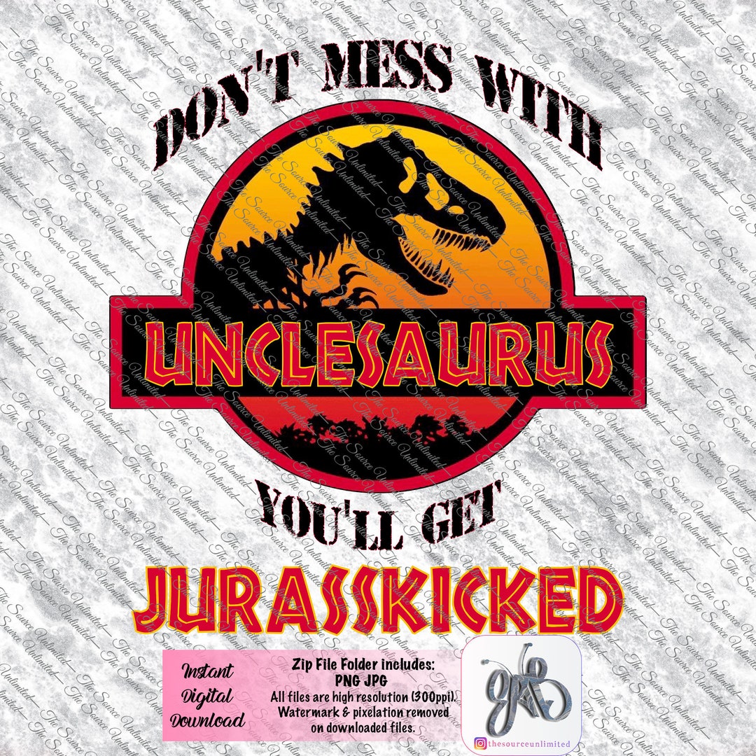 Unclesaurus Dinosaur Fun Uncle Dinosaur Silhouette Sublimation PNG ...