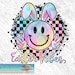 Easter Vibes Smiley Emoji Peace Sign Easter Bunny Smiley Cute Emoji ...
