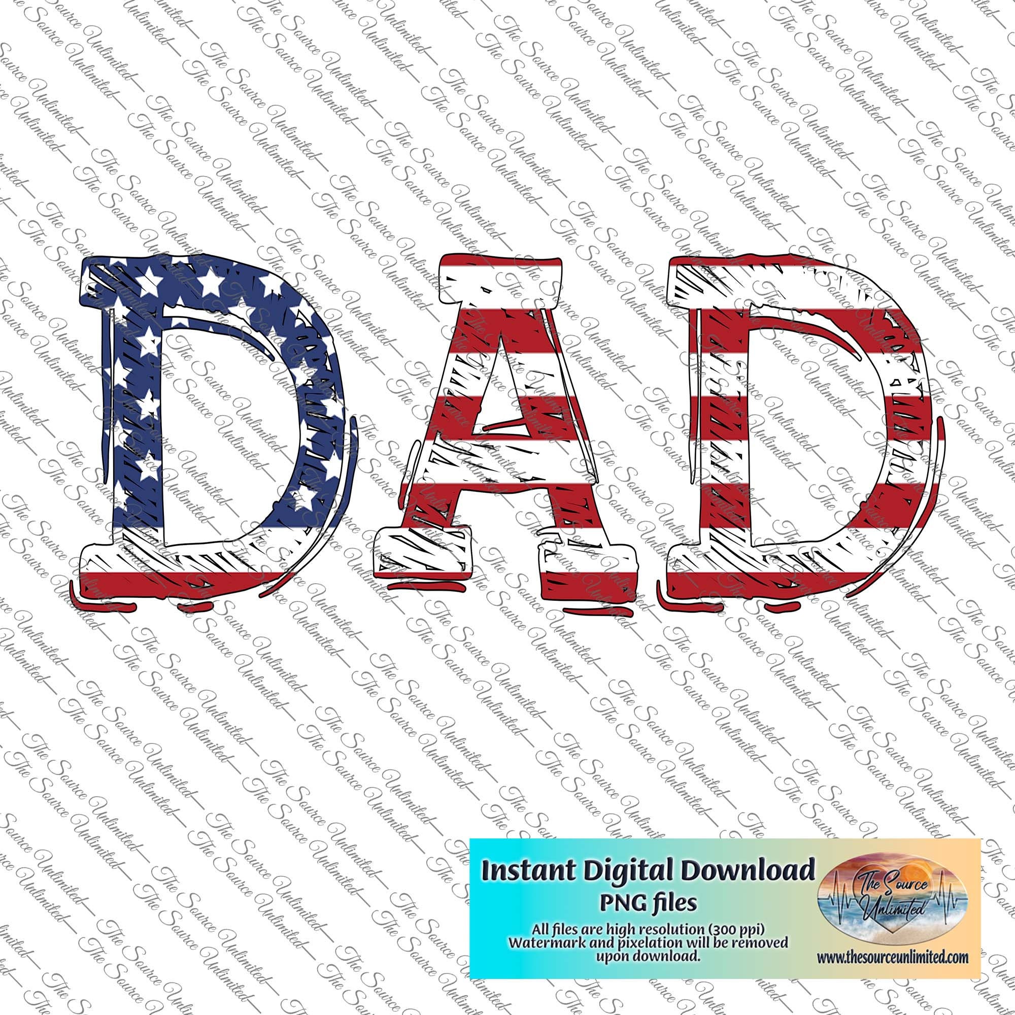 Dad American Flag Design PNG Digital Files Digital Download - Etsy
