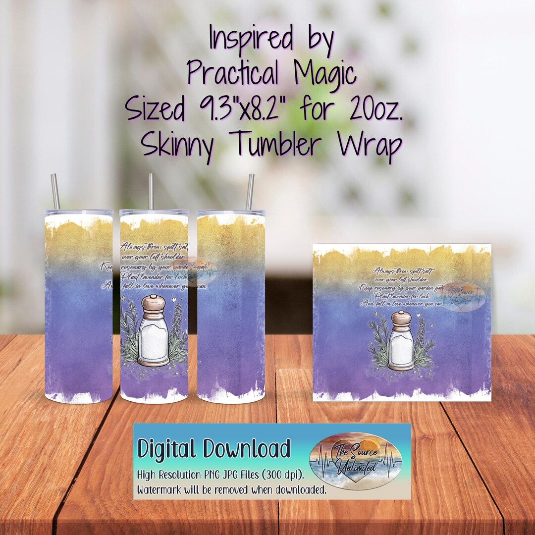 Practical Magic Halloween Tumbler Design: Magic Spell Quote PNG JPG ...