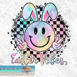Easter Vibes Smiley Emoji Peace Sign Easter Bunny Smiley Cute Emoji ...
