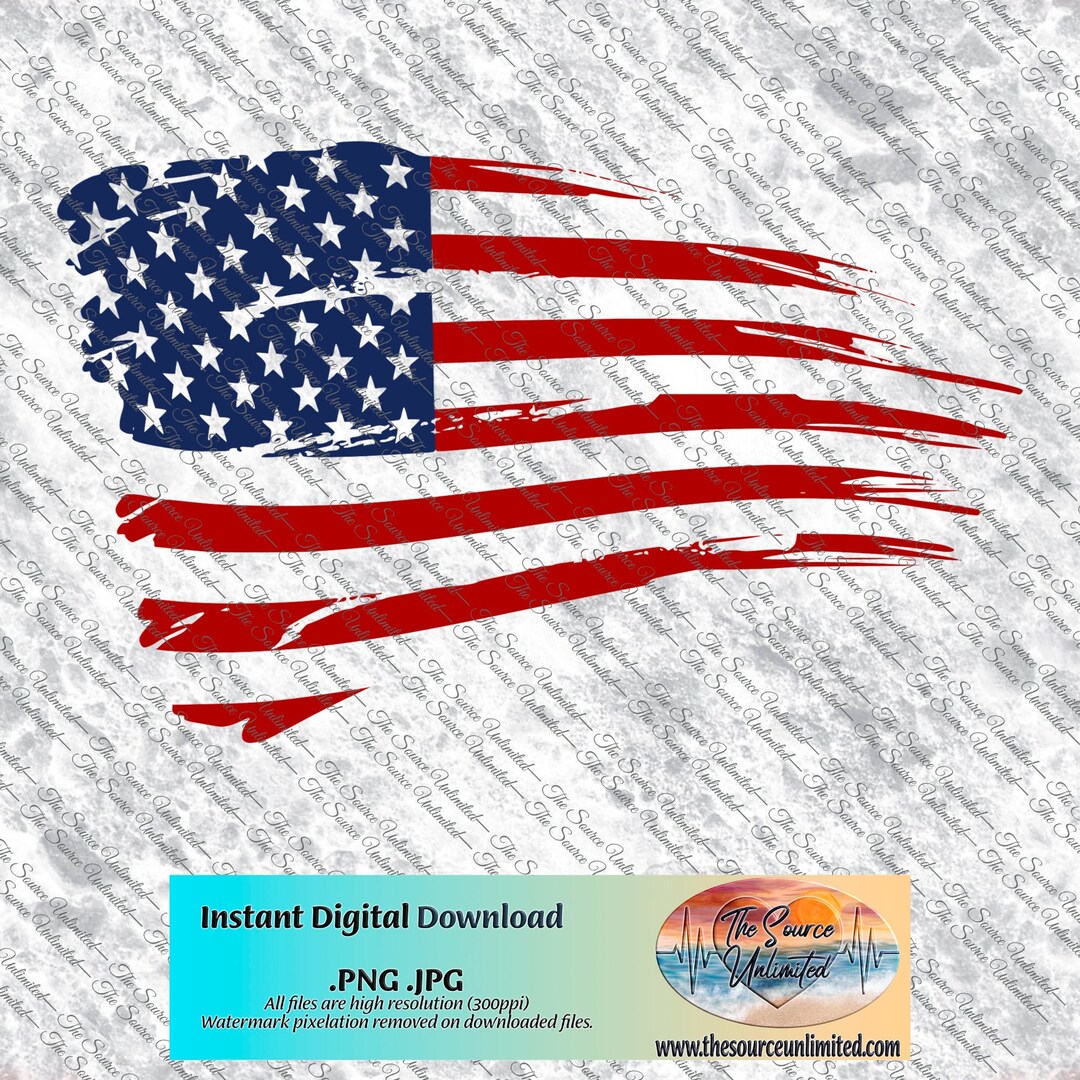 Distressed American Flag USA Design PNG JPG Digital Download - Etsy