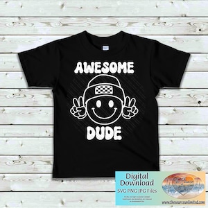 Awesome Dude Smiley Peace Signs Smiley Face Dude SVG PNG JPG Digital ...