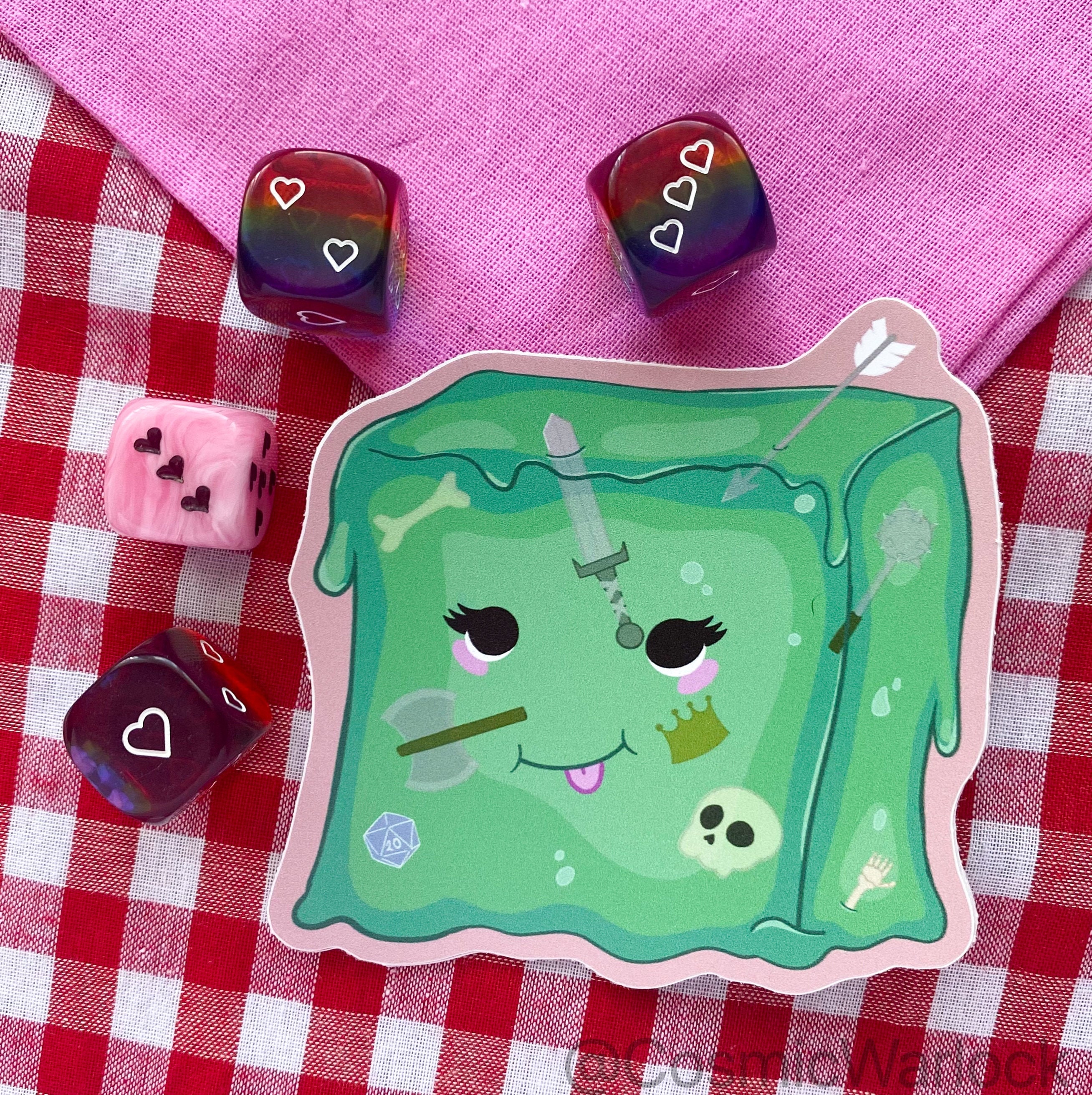 D&d Cute Chibi Gelatinous Cube Vinyl Sticker - Etsy UK