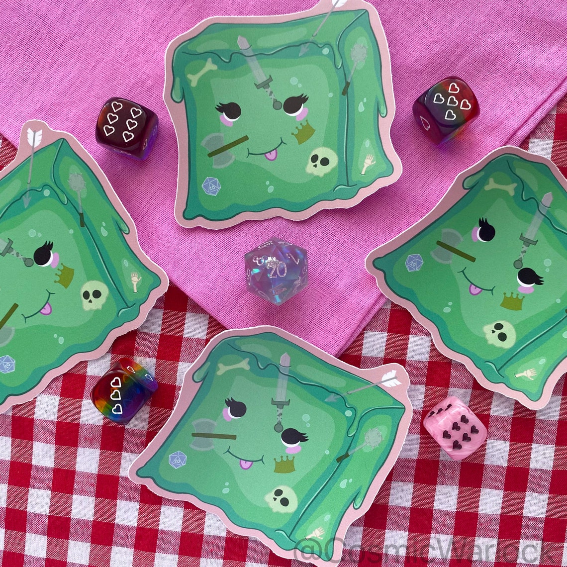 D&d Cute Chibi Gelatinous Cube Vinyl Sticker - Etsy
