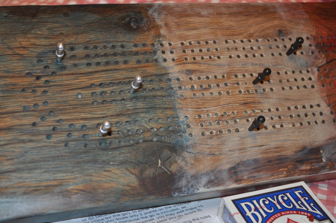 Cribbage Red, White, Blue , Red Oak Natural Slabs USA Made - Etsy