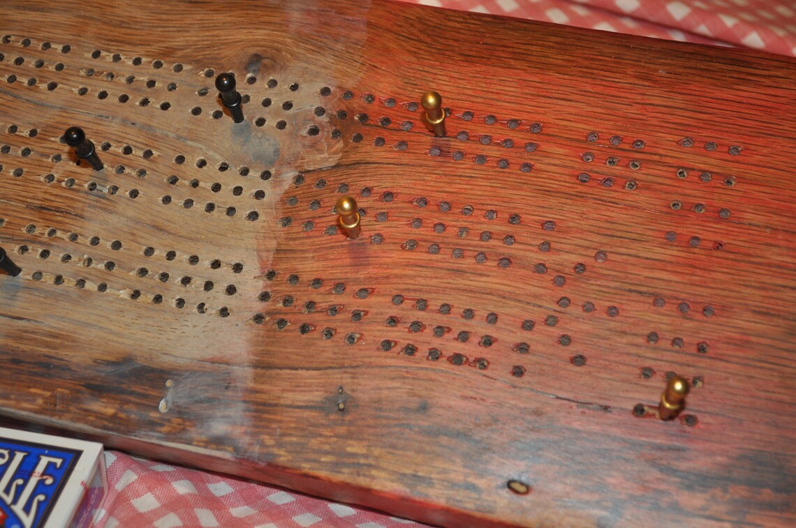 Cribbage Red, White, Blue , Red Oak Natural Slabs USA Made - Etsy
