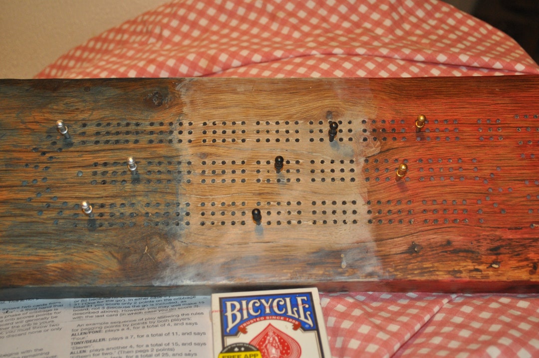 Cribbage Red, White, Blue , Red Oak Natural Slabs USA Made - Etsy