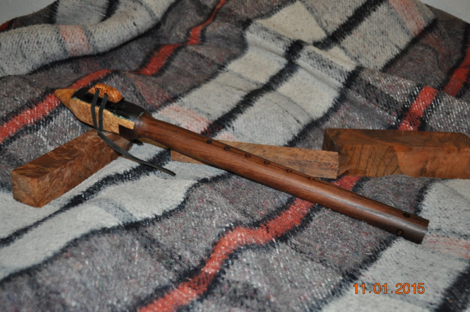 Native American style flute G scale Brazilian Ebony/Maple burl by CBF