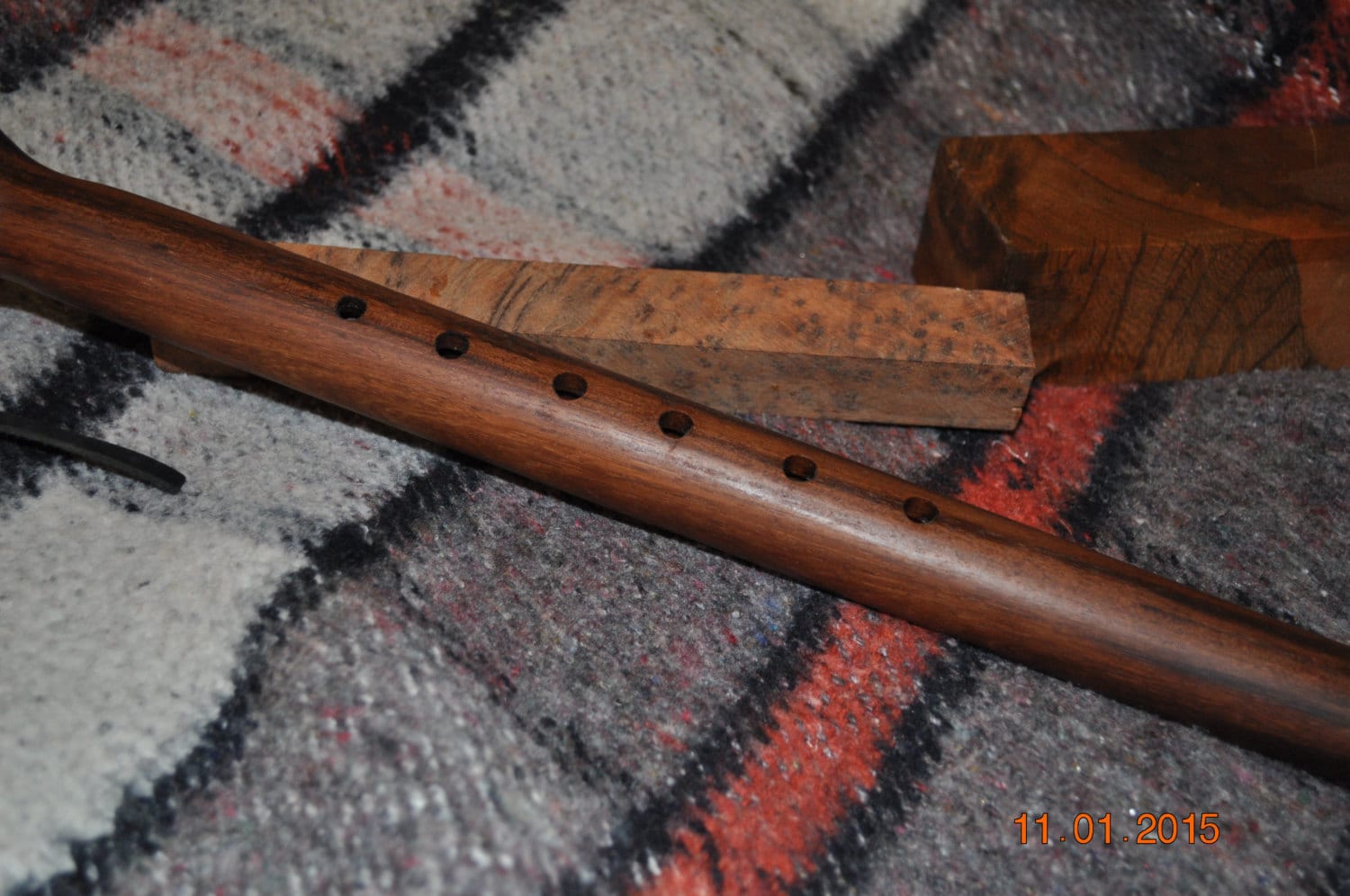 Native American style flute G scale Brazilian Ebony/Maple burl by CBF