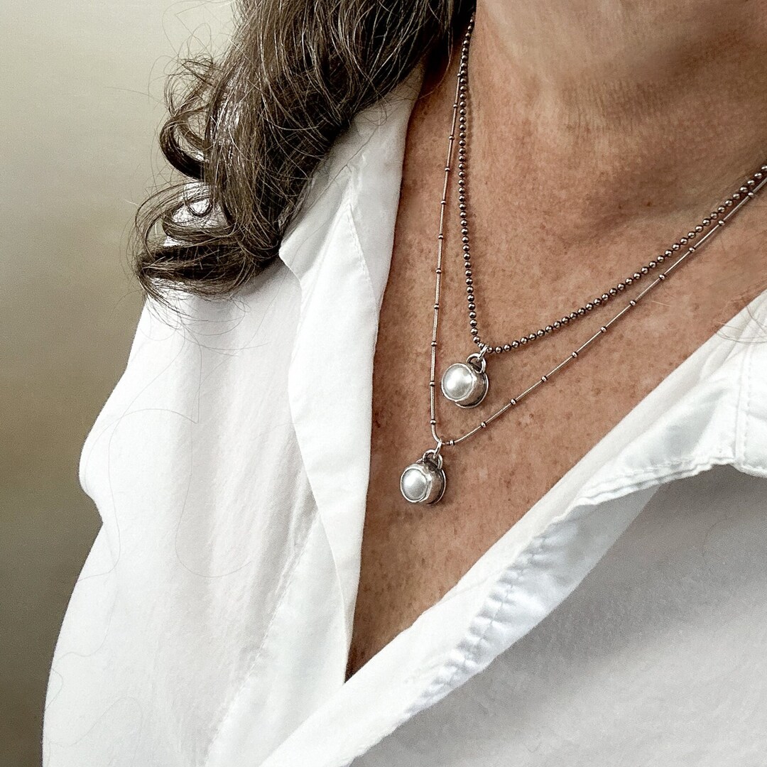 Handmade Sterling Silver Pearl Pendant Necklace - Ljbjewelry - Etsy
