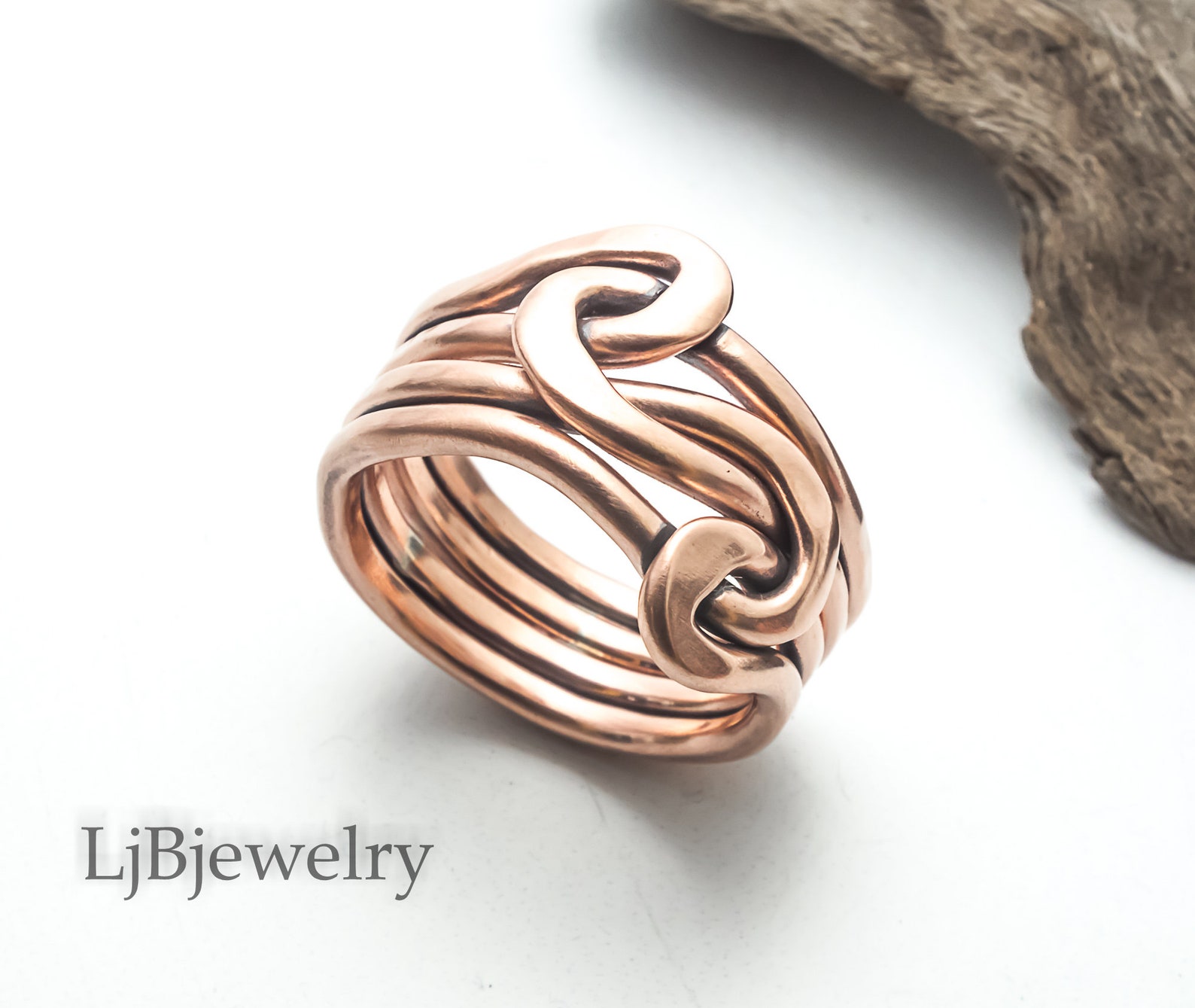 Copper Knot Ring For Men and Women Couples Double Knot Ring | Etsy