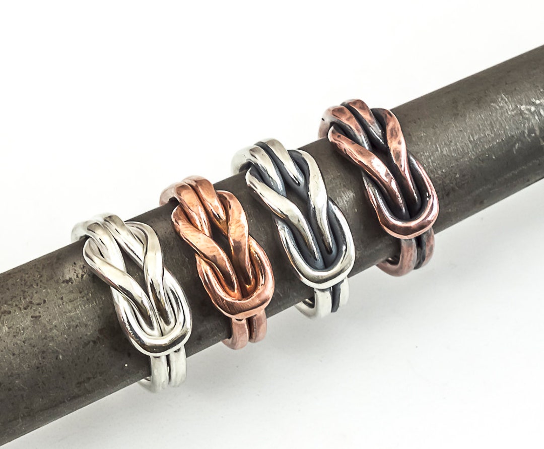 Handmade Copper Knot Ring: Sterling Silver Promise Ring - Etsy