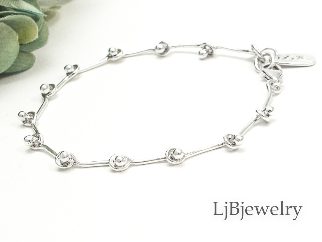 Sterling Silver Stacking Bracelet: Delicate Chain Link, Friendship ...